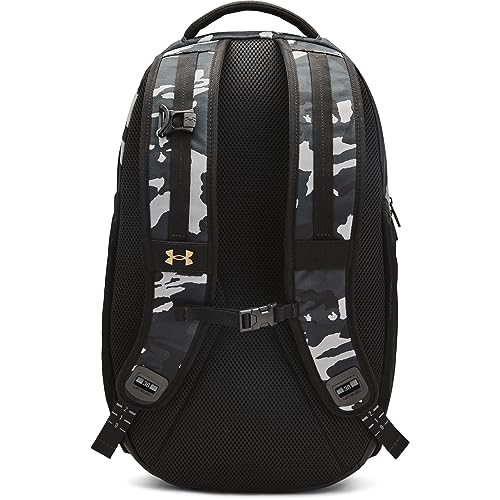 Under Armour Adult Hustle Pro Backpack , Black (002)/Metallic Gold , One Size Fits All