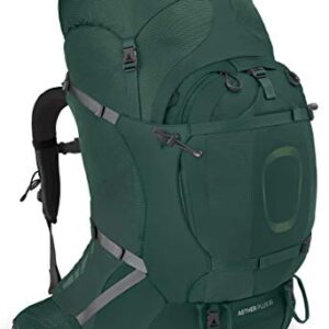 Osprey Aether Plus 85L Men's Backpacking Backpack, Axo Green, S/M