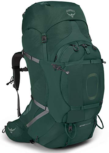 Osprey Aether Plus 100L Men's Backpacking Backpack, Axo Green, L/XL