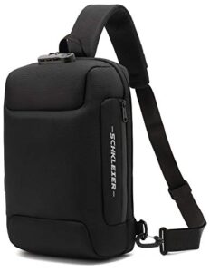 schkleier sling bag usb anti-theft laptop backpack, 13.3 inch casual chest shoulder daypack for men and women