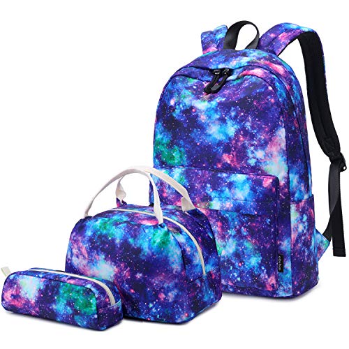 abshoo Lightweight Water Resistant Galaxy Backpacks for Teen Girls School Backpack with Lunch Bag (Galaxy D Set)