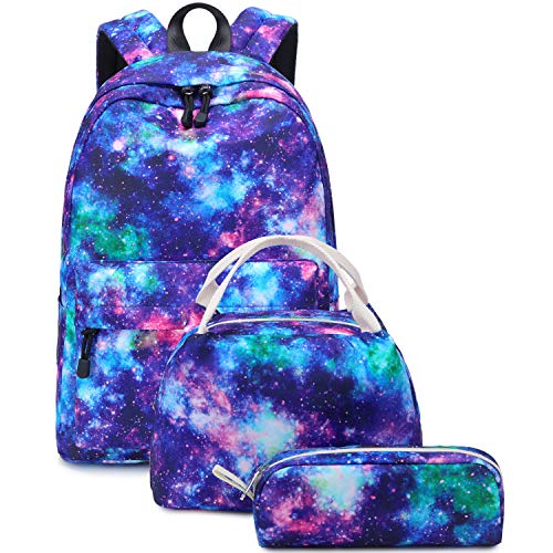 abshoo Lightweight Water Resistant Galaxy Backpacks for Teen Girls School Backpack with Lunch Bag (Galaxy D Set)