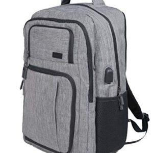 Rockland Slim Pro USB Laptop Backpack, Grey, Large