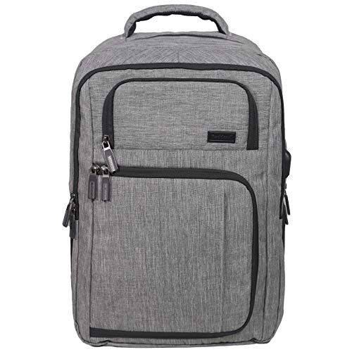 Rockland Slim Pro USB Laptop Backpack, Grey, Large