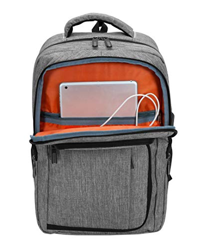 Rockland Slim Pro USB Laptop Backpack, Grey, Large