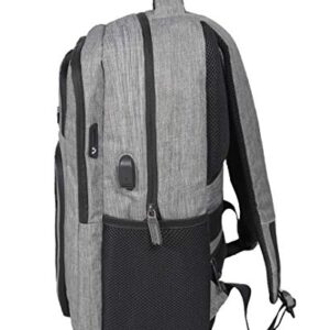 Rockland Slim Pro USB Laptop Backpack, Grey, Large