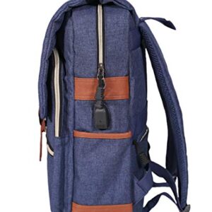 Rockland Heritage USB Laptop Backpack, Blue, Large