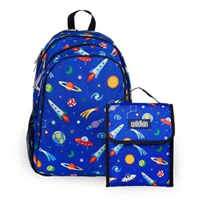 wildkin 15 inch kids backpack bundle with lunch bag (out of this world)