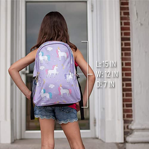 Wildkin 15 Inch Kids Backpack Bundle with Lunch Bag (Unicorn)