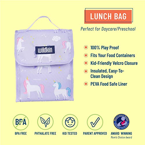 Wildkin 15 Inch Kids Backpack Bundle with Lunch Bag (Unicorn)