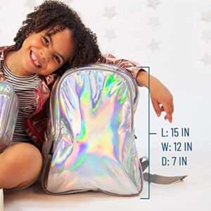 Wildkin 15 Inch Kids Backpack Bundle with Lunch Bag (Holographic)