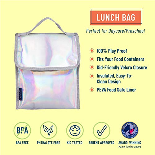 Wildkin 15 Inch Kids Backpack Bundle with Lunch Bag (Holographic)