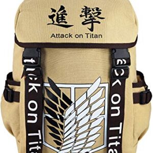 Roffatide Anime Attack On Titan Backpack Wings of Freedom Knapsack Canvas Backpack Printed Flap Bookbag