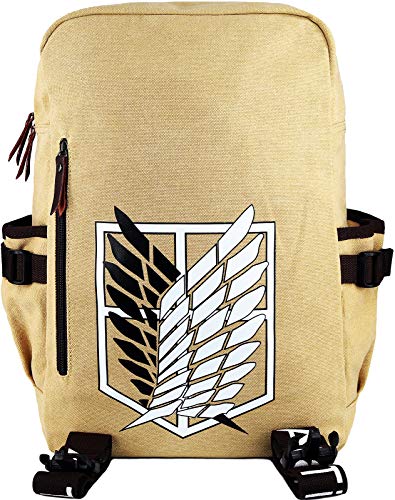 Roffatide Anime Attack On Titan Backpack Wings of Freedom Knapsack Canvas Backpack Printed Flap Bookbag