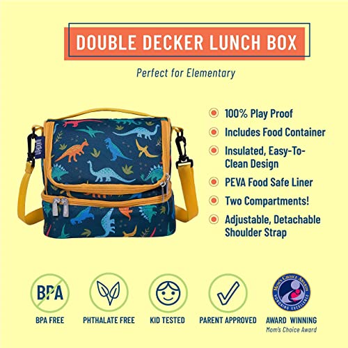 Wildkin 16 Inch Backpack Bundle with 2 Compartment Lunch Bag (Jurassic Dinosaurs)