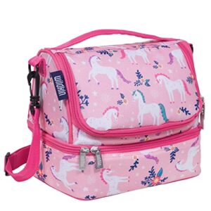 Wildkin 16 Inch Backpack Bundle with 2 Compartment Lunch Bag (Magical Unicorns)