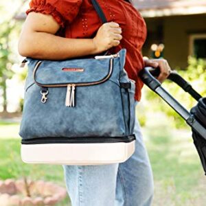 Petunia Pickle Bottom Pivot Backpack | Multiple Carrying Options (Backpack or Tote) | Insulated Pockets to Keep You Organized | Modern Silhouette with a Roomy Interior | Indigo/Blush