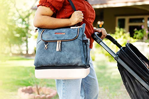 Petunia Pickle Bottom Pivot Backpack | Multiple Carrying Options (Backpack or Tote) | Insulated Pockets to Keep You Organized | Modern Silhouette with a Roomy Interior | Indigo/Blush