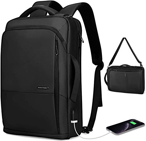 MARK RYDEN Business Laptop Backpack,3 in 1 Waterproof Shoulder Bag Handbag for Men and Women with USB Port for 15.6 Inch Laptop