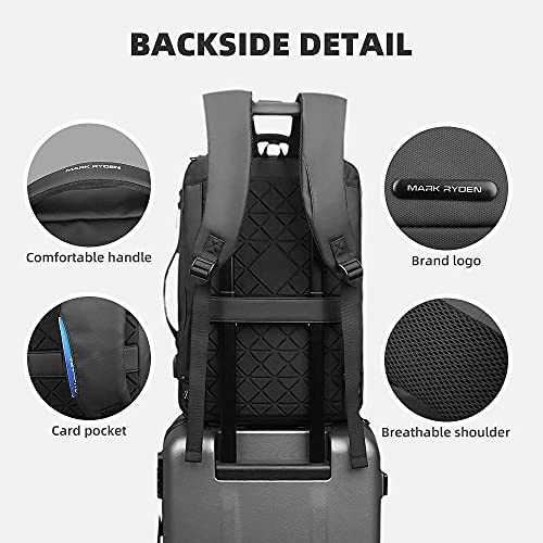 MARK RYDEN Business Laptop Backpack,3 in 1 Waterproof Shoulder Bag Handbag for Men and Women with USB Port for 15.6 Inch Laptop