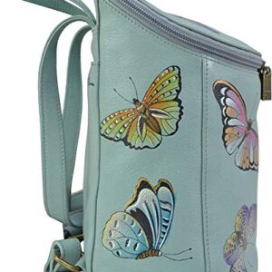 Anuschka Women’s Genuine Leather Backpack - Hand Painted Exterior - Butterfly Heaven