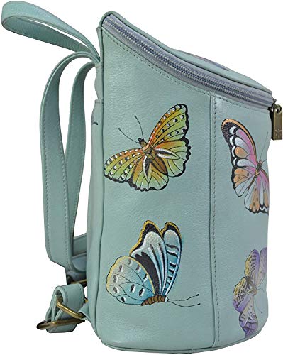 Anuschka Women’s Genuine Leather Backpack - Hand Painted Exterior - Butterfly Heaven