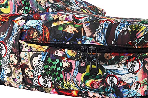 Roffatide Anime Demon Slayer Kimetsu no Yaiba Backpack All Over Printed Schoolbag Laptop Backpack Cosplay Daypacks Black