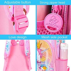 CCJPX 3PCS Unicorn Backpack for Girls, 16”Kids Preschool Sequin Bookbag and Lunch Box for Kindergarten Elementary