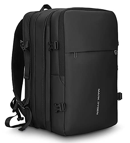 MARK RYDEN Anti-Theft Laptop Backpack, Business Backpack, Waterproof Travel Backpack, Fits 15.6 Inch Laptop for Men, with USB Charger, Black, 17.3, Black, 17.3