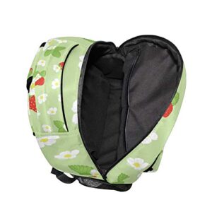 Bookbags Laptop Backpack for High School Adult Women Strawberry Green Travel College Teens Student Casual Shoulder Daypack