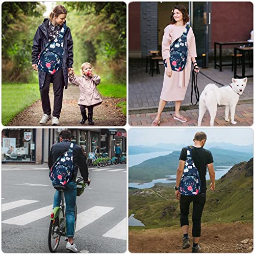 Kamo Sling Backpack Chest Shoulder Bag Crossbody Cycling Travel Hiking Daypack for Men Women With Earphone Hole