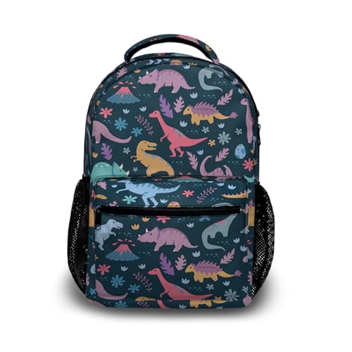 Giwawa Colorful Dinosaur Bookbag Cute Flowers Plants Schoolbag Laptop Fashion Roomy Backpack Travel Hiking Daypack for Teens Kids One Size