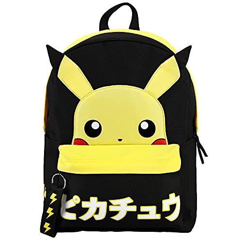 Bioworld Pokemon Pikachu Anime Cartoon Yellow & Black Polyester Tech Backpack