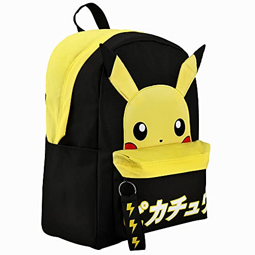 Bioworld Pokemon Pikachu Anime Cartoon Yellow & Black Polyester Tech Backpack