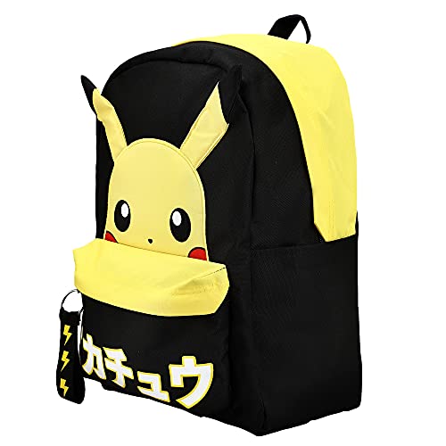 Bioworld Pokemon Pikachu Anime Cartoon Yellow & Black Polyester Tech Backpack