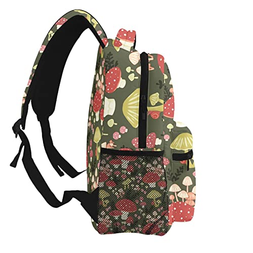 Teery-YY Backpack Mushrooms Pattern Casual Daypacks Bag for Mens Womans Girls Boys Teens, School Laptop Hiking Travel Daypack College Bookbag