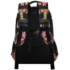 ALAZA Hippie Peace Symbol Paisley Flowers Backpack Purse for Women Men Personalized Laptop Notebook Tablet School Bag Stylish Casual Daypack, 13 14 15.6 inch