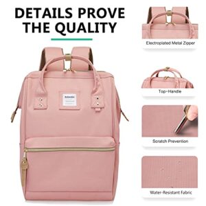 Bebowden Travel Laptop Backpack for Women College Bag Business Work Anti Thef Water Resistant Casual Daypack Fits 14 Inch Laptop Pink