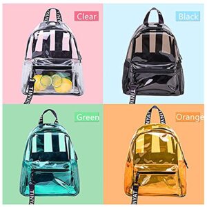 EKUIZAI Waterproof Transparent Backpack Clear School Book Bag Travel Bags Plastic Knapsack Kids Daypack (Black)(2546)