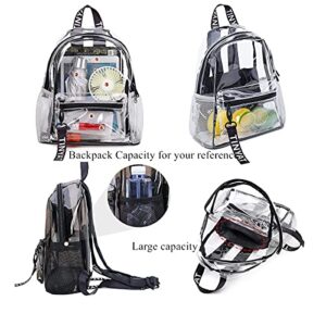 EKUIZAI Waterproof Transparent Backpack Clear School Book Bag Travel Bags Plastic Knapsack Kids Daypack (Black)(2546)