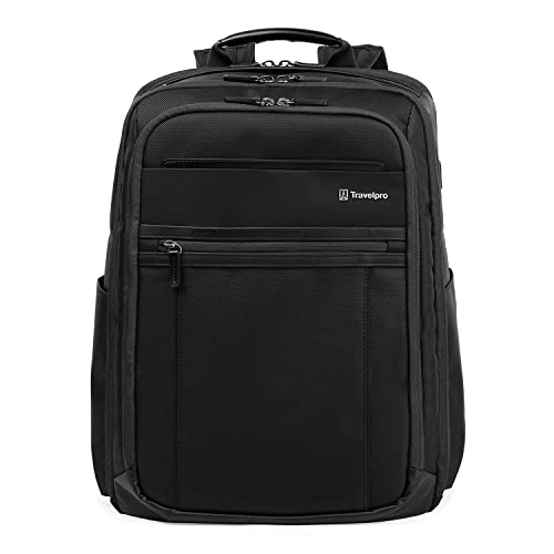 Travelpro Crew Executive Choice 3 Large Backpack Fits Up to 15.6 Laptops and Tablets, USB a and C Ports, Men and Women, Jet Black