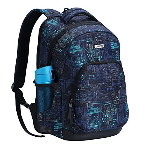 UNIKER School Backpack Men,High School Backpacks Blue,Backpack with Laptop Compartment,Bookbags for Middle School