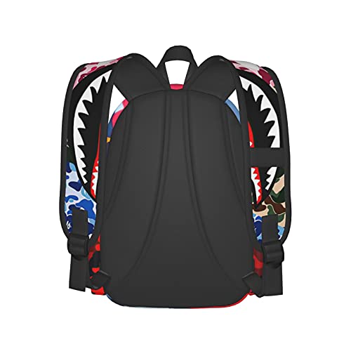 Vkaxopt Backpack Shark Teeth Camo Backpacks Travel Laptop Daypack Big Capacity Bookbag Fashion Durable for Men and Women