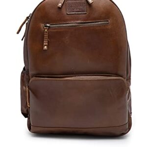 Teakwood Genuine Leather Backpack 15.6 Inch Travel Laptop Bag Casual Shoulder Vintage Daypack For Men and Women (Brown)