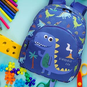 Bagseri Toddler Backpack, Dinosaur Backpack for Boys, Lightweight Kids Backpack Daycare Bag Preschool Backpack, 12 Inch (Cute Dinosaur, Blue)