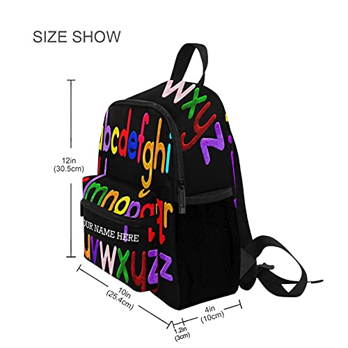 CHIFIGNO Personalized Customized Colorful Alphabet Kids Preschool Backpacks for Girls Boys Travel Bag Schoolbag Bookbag for Children