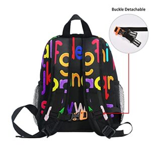 CHIFIGNO Personalized Customized Colorful Alphabet Kids Preschool Backpacks for Girls Boys Travel Bag Schoolbag Bookbag for Children