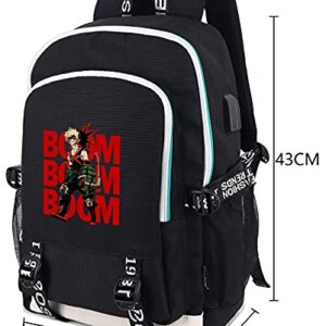 Roffatide Anime My Hero Academia Bakugo Boom Boom Boom Laptop Backpack with USB Charging Port & Headphone Port