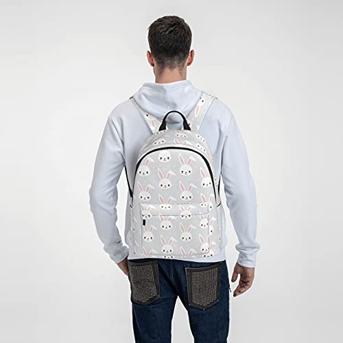 FeHuew 16 inch backpack Childish Bunny Cartoon Rabbits Laptop Backpack Full Print School Bookbag Shoulder Bag for Travel Daypack