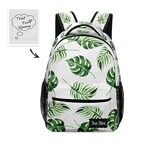 Leaf Personalized Name Unisex Waterproof Backpack for Kids Children Boys Girls Daily Bag